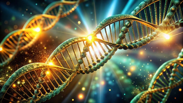 Unveiling the Intricate Dance of DNA a Glowing Visualization of ...