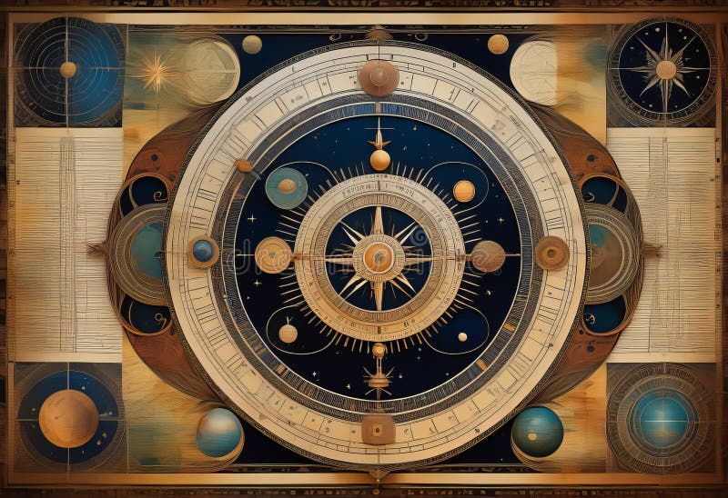 Unveiling the Intricate Harmony of Ancient Astronomical Instruments Stock Illustration ...