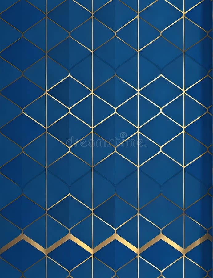 Unveiling the Luxurious Dark Blue and Gold Geometric Pattern Background ...