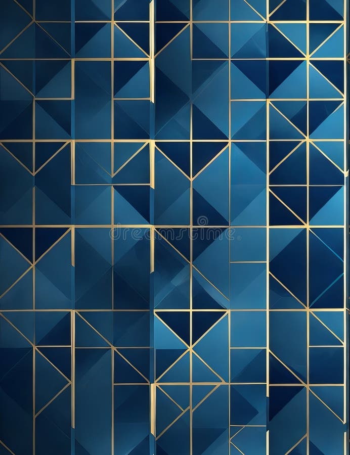 Unveiling the Luxurious Dark Blue and Gold Geometric Pattern Background ...