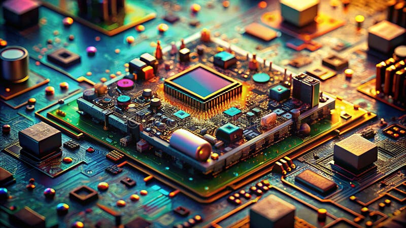 Unveiling the Microscopic Marvel a Detailed CloseUp of a Tiny Integrated Circuit Chip Stock ...