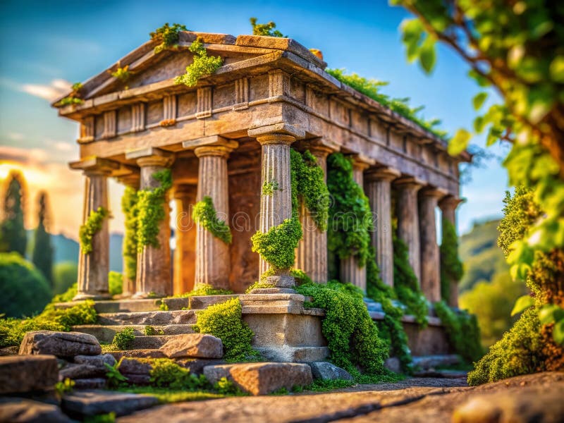 Unveiling Miniature Hellenic Temple Ruins a TiltShift Perspective on ...