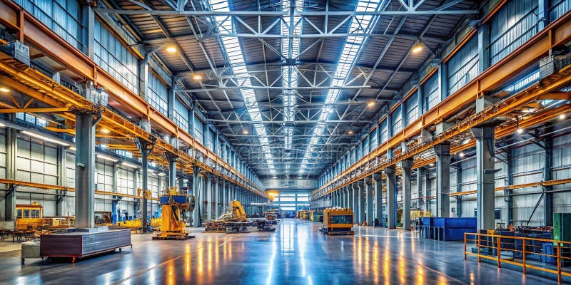 Unveiling a Modern Industrial Manufacturing Facility a Deep Look Inside a Vast Warehouse ...