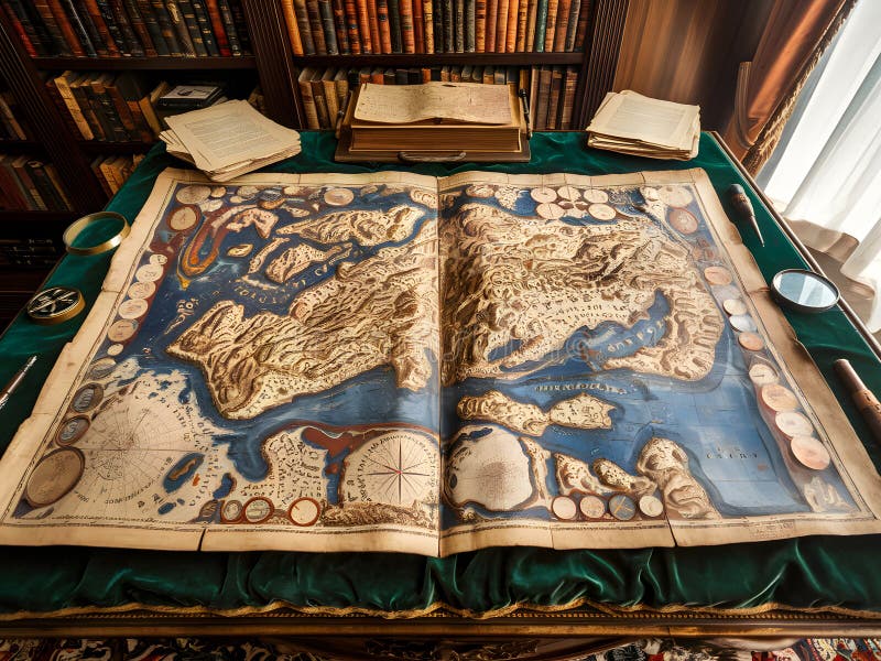Unveiling Mysteries: an Ancient Map S Secrets Revealed Under a Warm ...