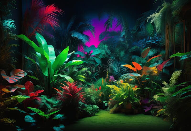 Unveiling the Mysteries of the Neon Jungle Stock Illustration ... Unveiling the Mysteries of the Neon Jungle Stock Illustration ...