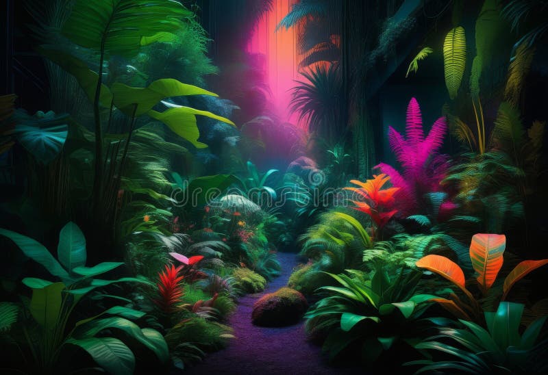 Unveiling the Mysteries of the Neon Jungle Stock Illustration ... Unveiling the Mysteries of the Neon Jungle Stock Illustration ...