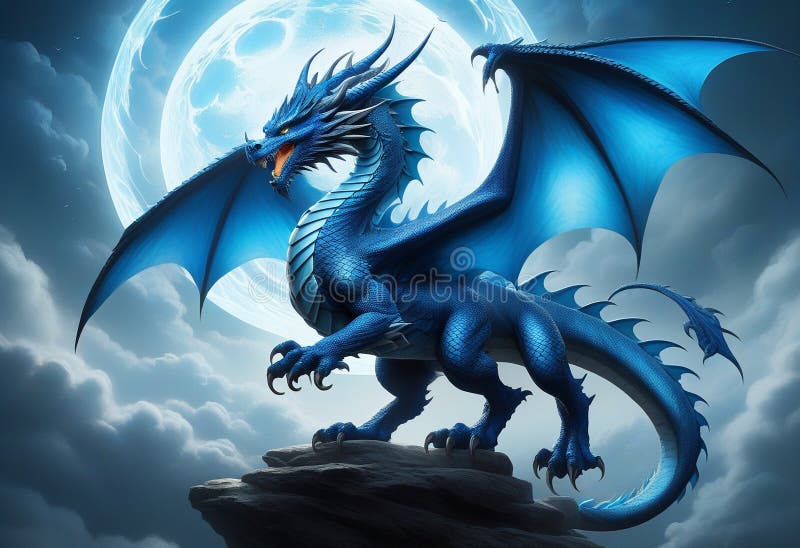 Unveiling the Mystical Blue Dragon of Ancient Wisdom Stock Illustration ...