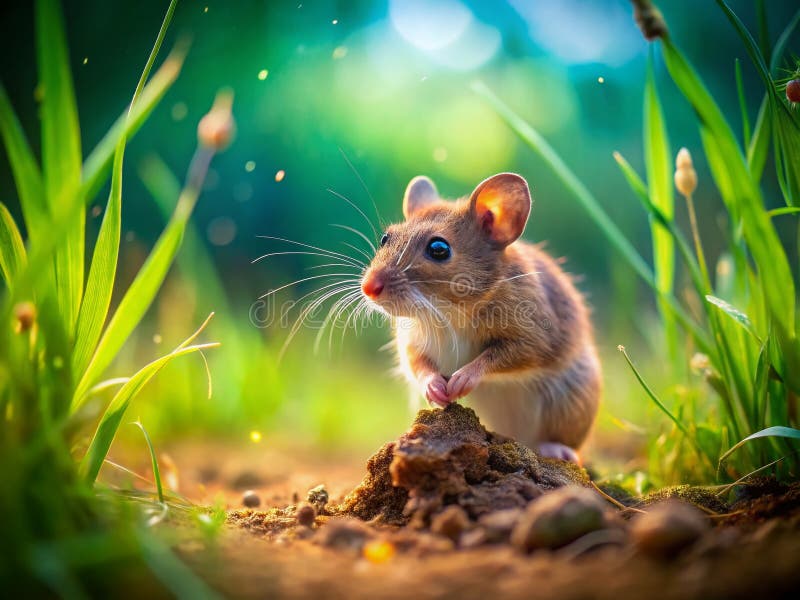 Unveiling Natures Secrets a Double Exposure of a Field Mouse Burrowing ...