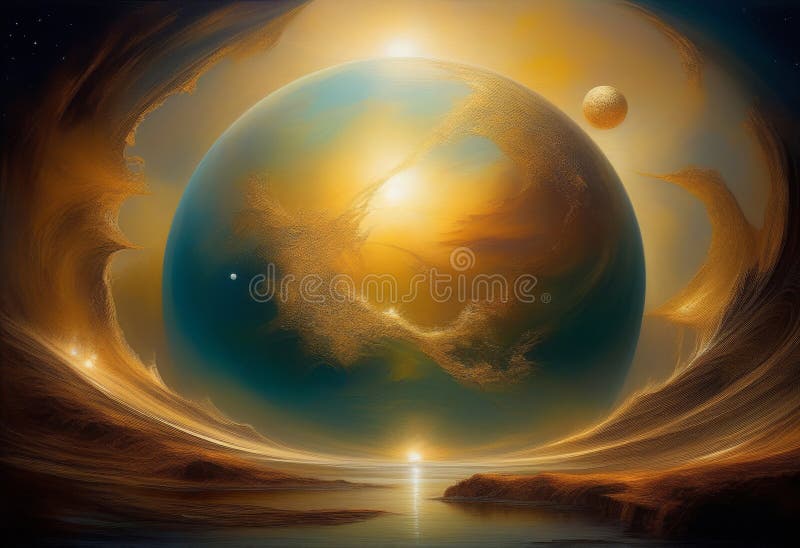 Unveiling the Opulent Mystery of the Gilded Planet Stock Illustration ...