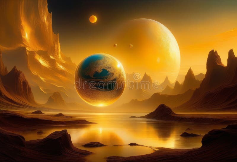 Unveiling the Opulent Mystery of the Gilded Planet Stock Illustration ...