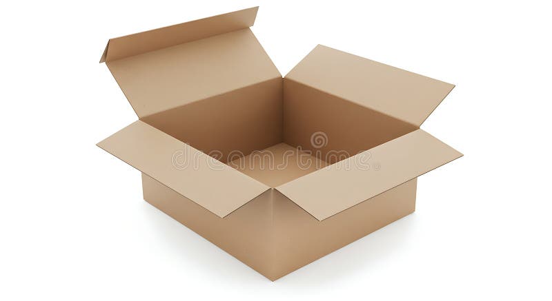 Unveiling the Potential Inside an Empty Cardboard Box on a White ...