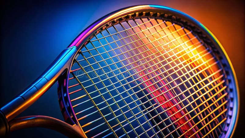 Unveiling the Precision of a Tennis Racket Closeup Details of Strings ...