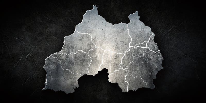 Unveiling Rwandas Geography a Detailed DoubleExposure Map Visualization ...