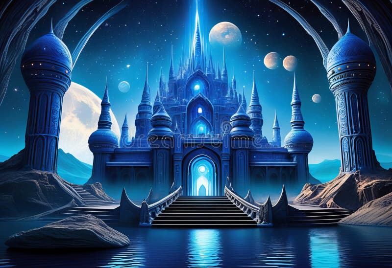 Unveiling the Secrets of the Blue Sun Castle Stock Illustration ...