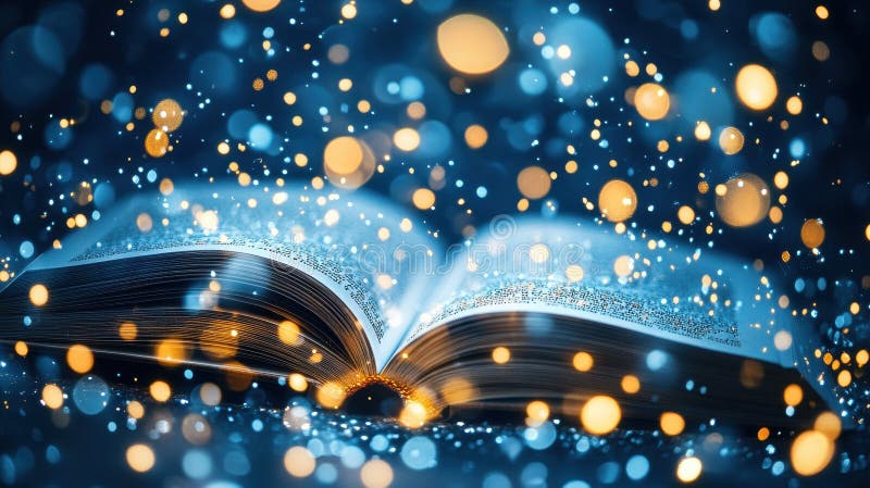 Unveiling Secrets a Book Awash in Mystical Light and Wonder Stock Image ...