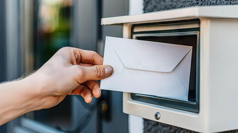 Unveiling Secrets: a Person Discovers a White Envelope in the Mailbox ...