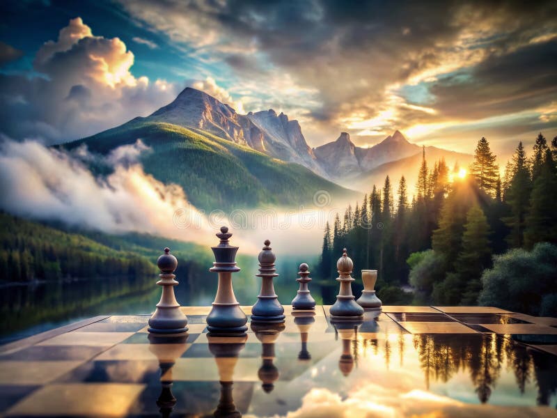 Unveiling Strategic Depth a Double Exposure Chess Piece Image Capturing ...