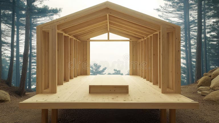Unveiling Tranquility a-Frame Cabin Structure Framed Against a Serene ...