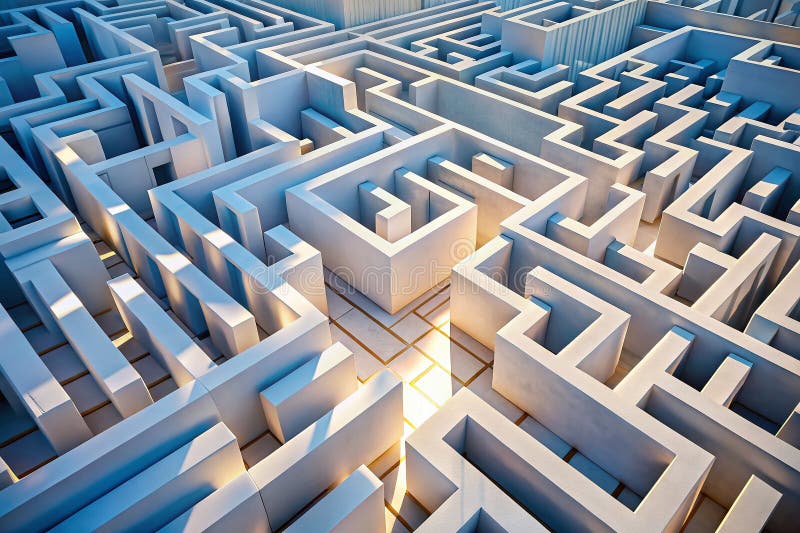 Unveiling a Whimsical White Labyrinth an Abstract 3D Architectural ...