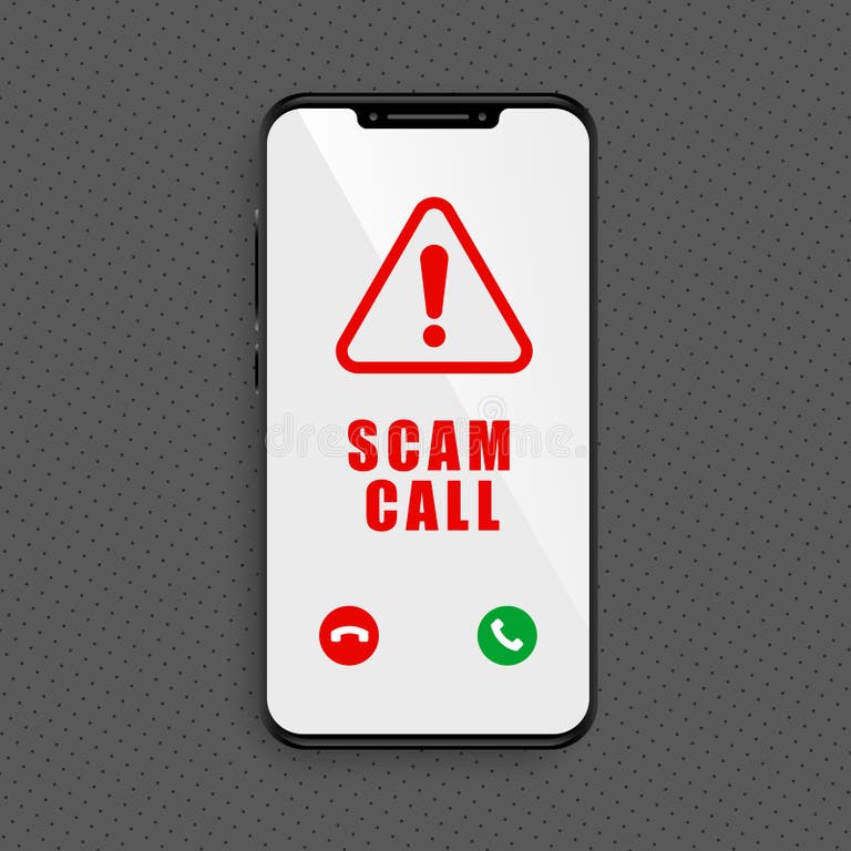 Unwanted Scam Call Alert with Smartphone Display Screen Stock ...