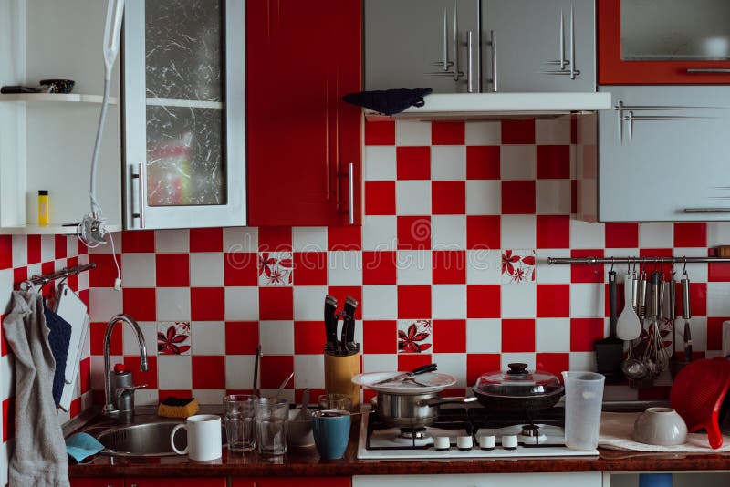 Unwashed and Dirty Dishes in the Kitchen Stock Photo - Image of ... Unwashed and Dirty Dishes in the Kitchen Stock Photo - Image of ...