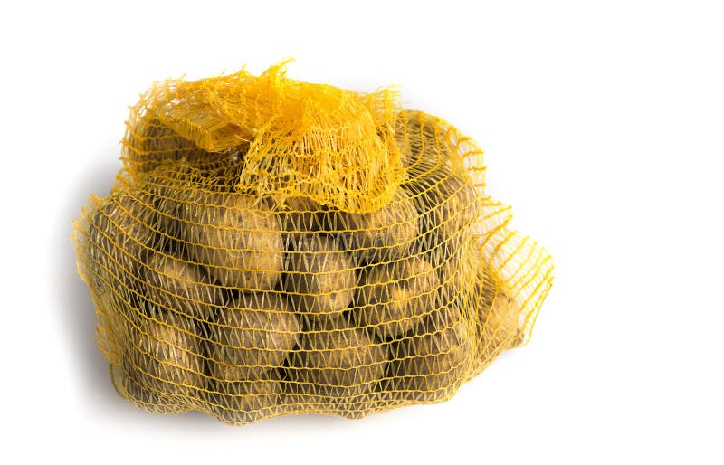 Unwashed Potatoes in the Mesh on a White Background Stock Image - Image ...