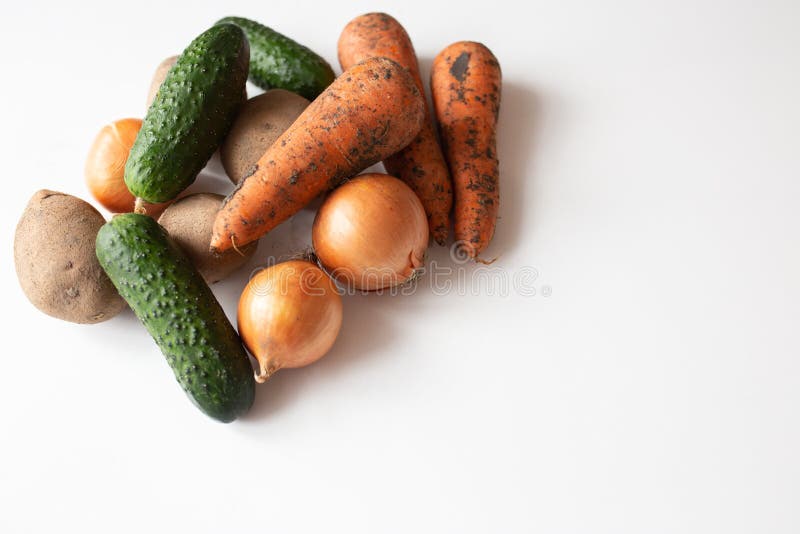 Unwashed Vegetables on White Table Stock Image - Image of farm ...