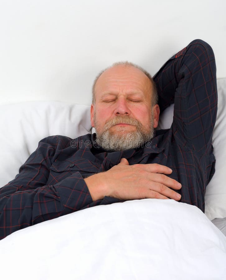 Unwell elderly man stock image. Image of asleep, insurance - 47067355