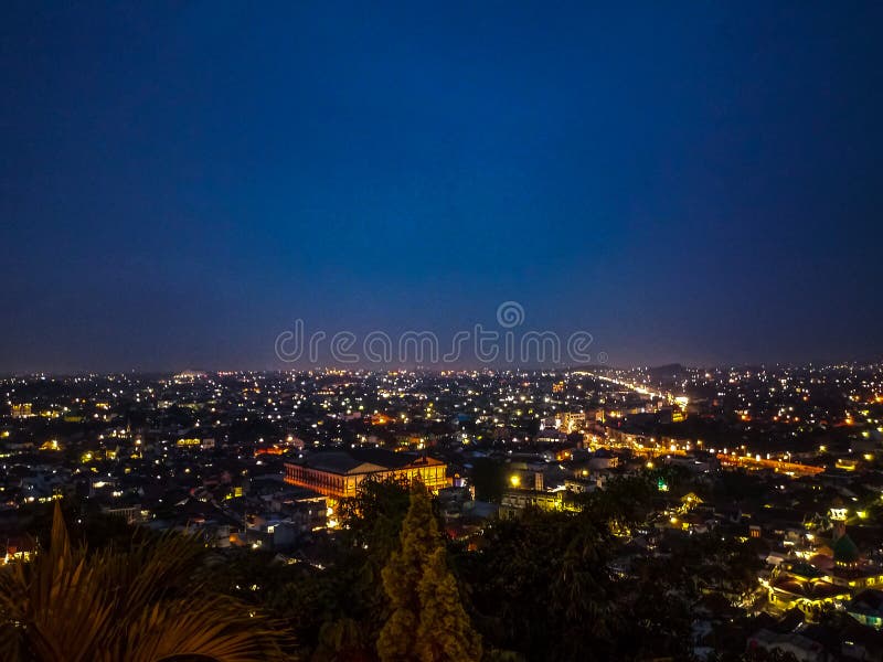 Unwind by Seeing the View of the City at Night from the Hills Stock ...