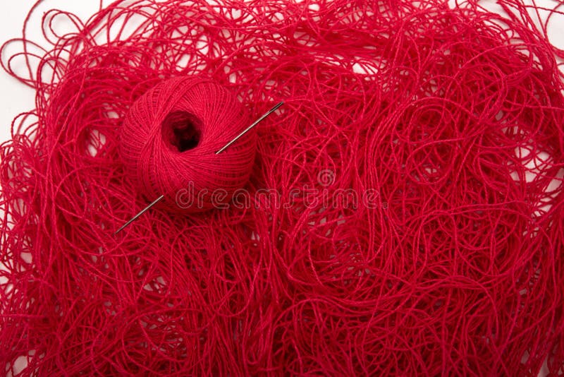 Red Threads on White Background Stock Image - Image of circle, blue ...