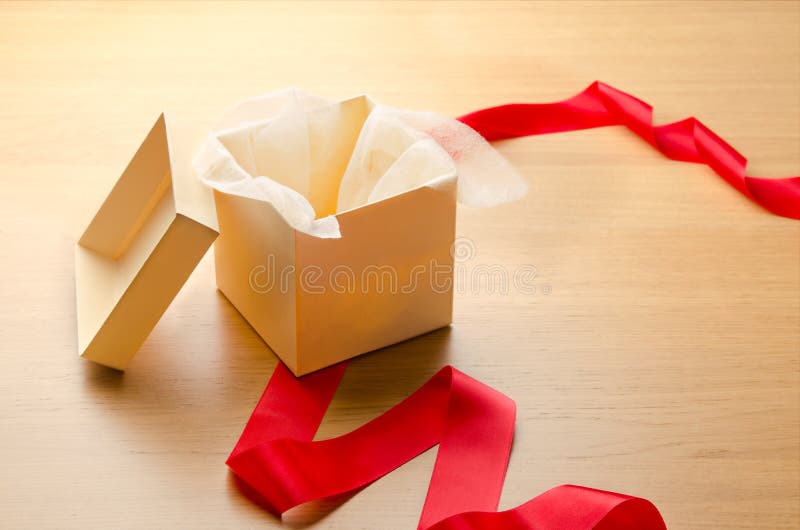 Unwrapped gift stock image. Image of eagerness, satin - 33882191