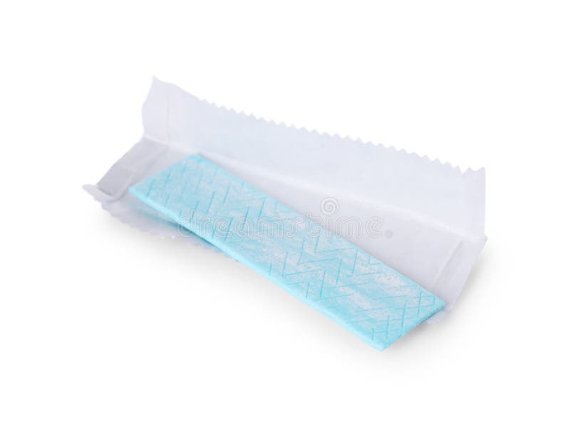 Unwrapped Stick of Chewing Gum Isolated on White Stock Photo - Image of ...