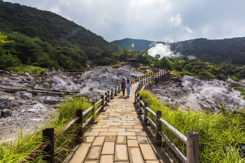 Unzen Hot Spring & Unzen Hell Landscape in Nagasaki, Kyushu. Editorial ...