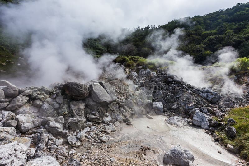 Unzen Hot Spring & Unzen Hell Landscape in Nagasaki, Kyushu. Stock ...