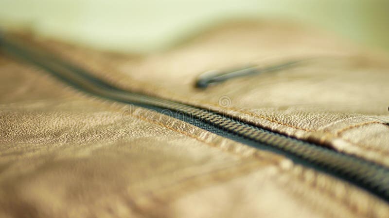 Unzipped Brown Leather Jacket Stock Video - Video of accessory ...