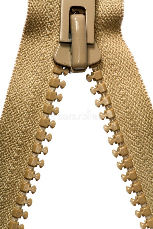 Unzipped brown zipper stock photo. Image of parting, separation - 11646888