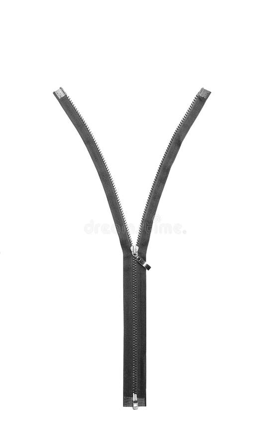 Unzipped Zipper - Isolated Monochrome Stock Photo - Image of zipper ...