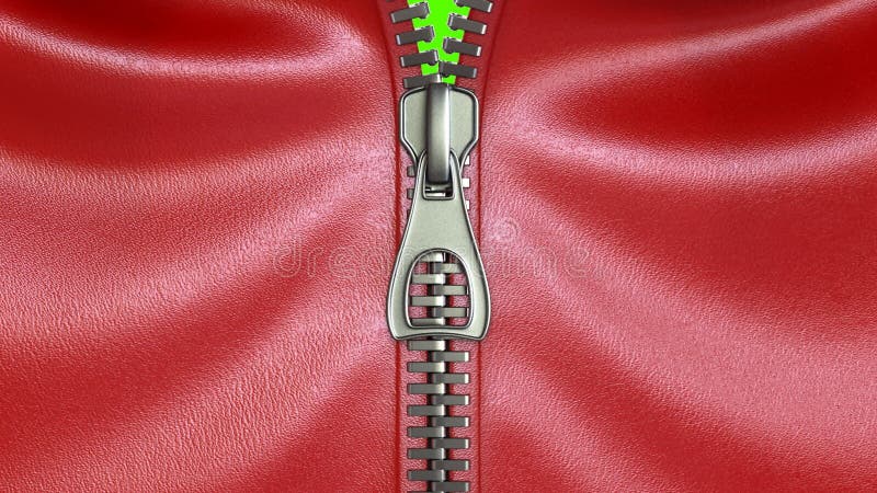 Unzipping a Zipper, Realistic 3d Animation, Fashion Transition Stock ...