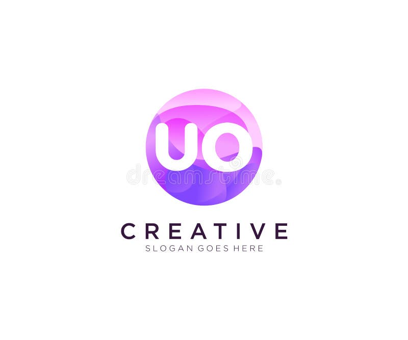 UO Initial Logo with Colorful Circle Template Vector Stock Vector ...