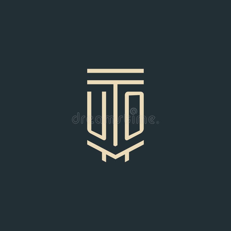 UO Initial Monogram with Simple Line Art Pillar Logo Designs Stock ...