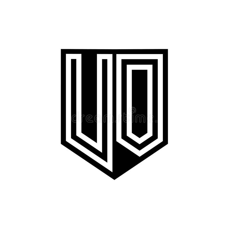 UO Logo Monogram Shield Geometric White Line Inside Black Shield Color ...