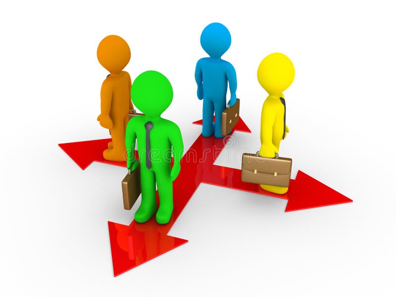 Uomini D'affari Differenti Sui Percorsi Differenti Illustrazione di ...