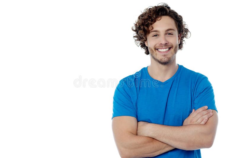 Uomo Allegro Che Posa in Sicuro Immagine Stock - Immagine di giovane ...