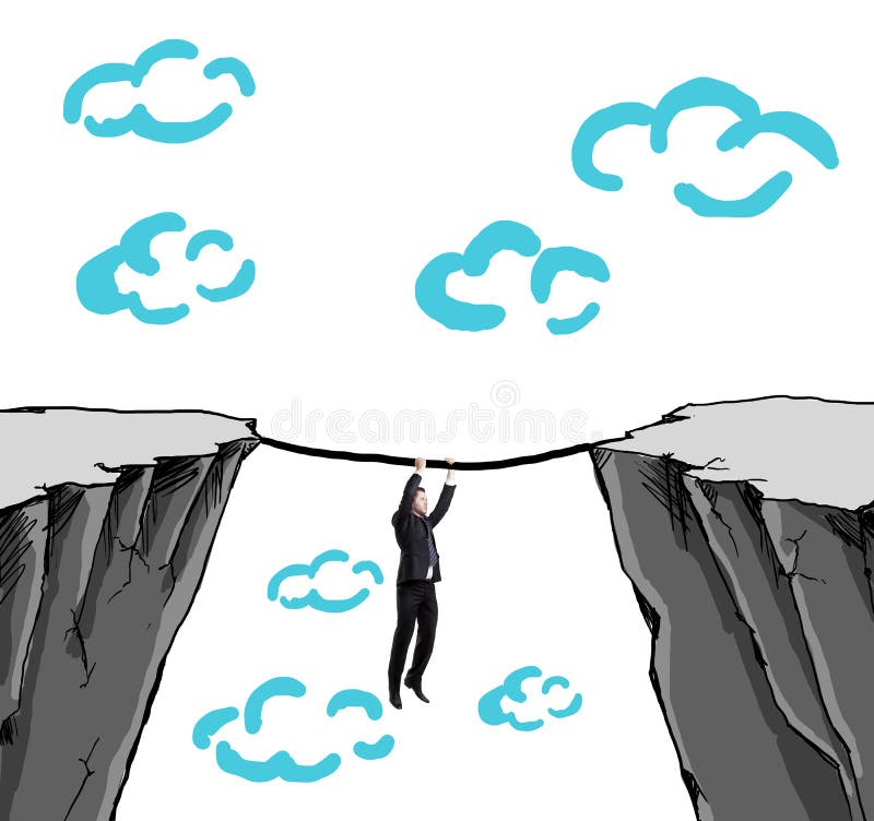 Uomo Che Appende Da Una Corda Illustrazione di Stock - Illustrazione di ...