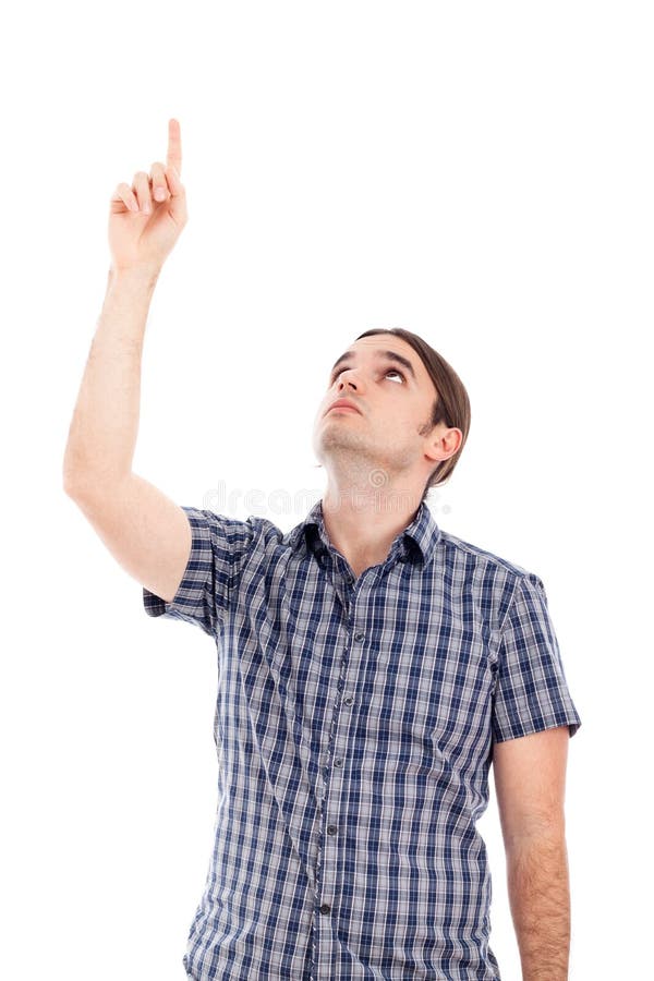 Uomo che indica in su immagine stock. Immagine di people - 23191635