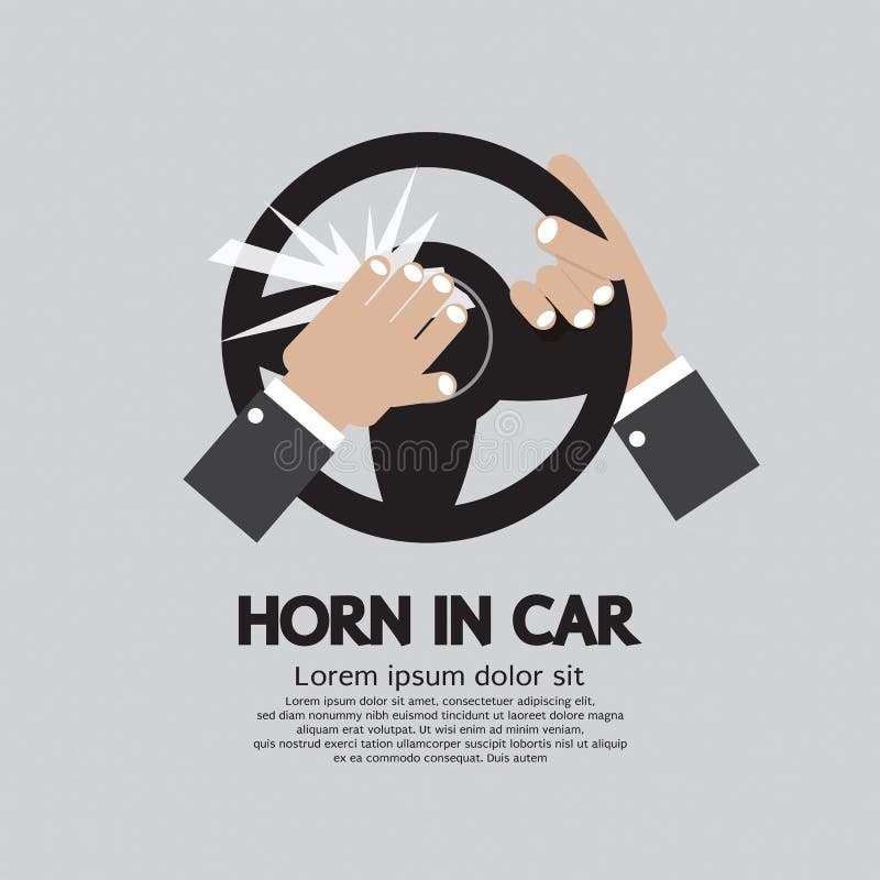 Uomo Che Suona Il Clacson Horn in Un'automobile Illustrazione ...