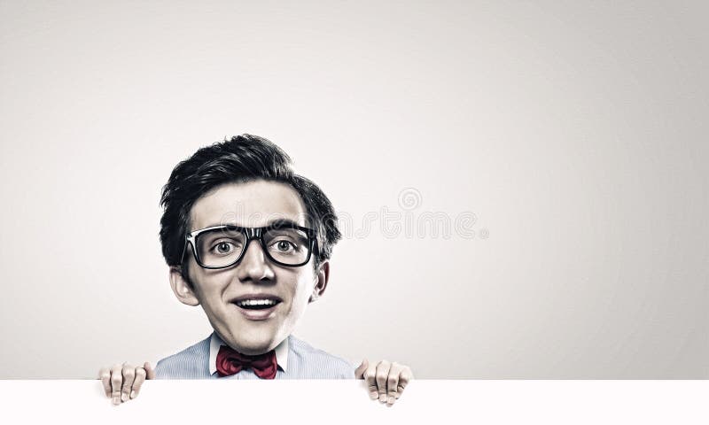 Uomo con la grande testa fotografia stock. Immagine di ufficio - 46617352