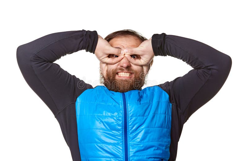 Uomo Corpulento Su Un Fondo Bianco Immagine Stock - Immagine di faccia ...