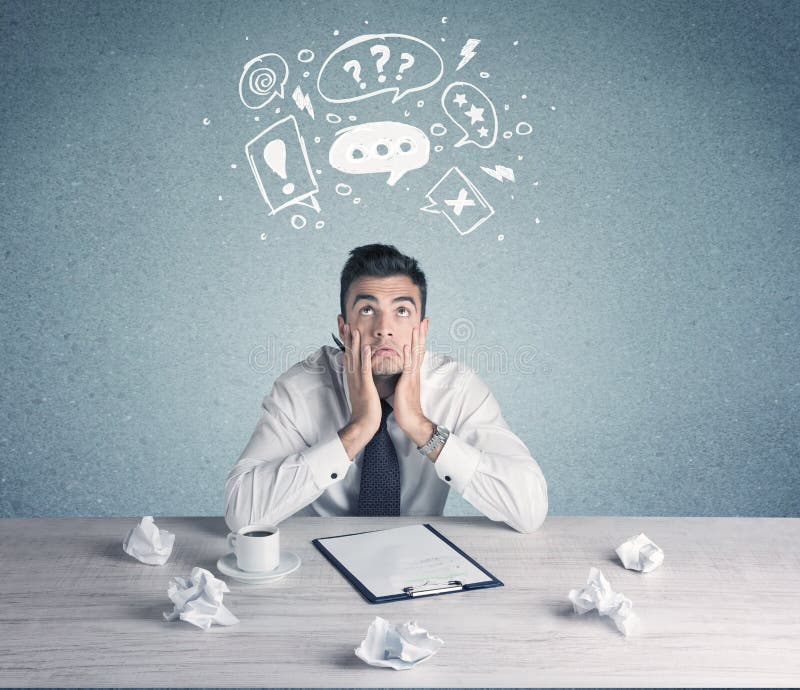 Uomo D'affari in Dubbio E Sconcertante Immagine Stock - Immagine di ...