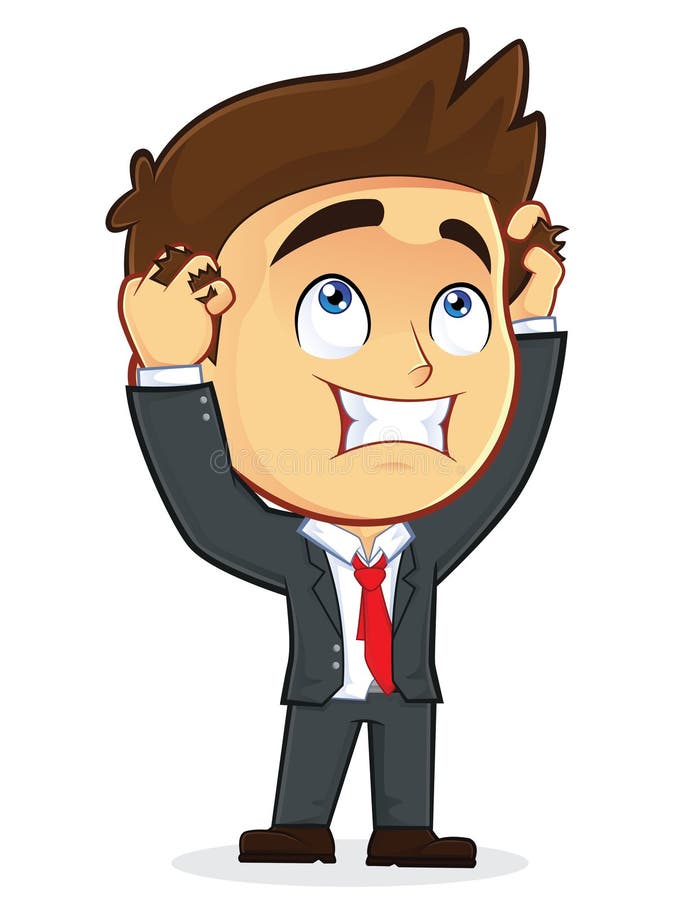 Uomo D'affari Disperato Che Si Tiene La Testa Illustrazione Vettoriale ...